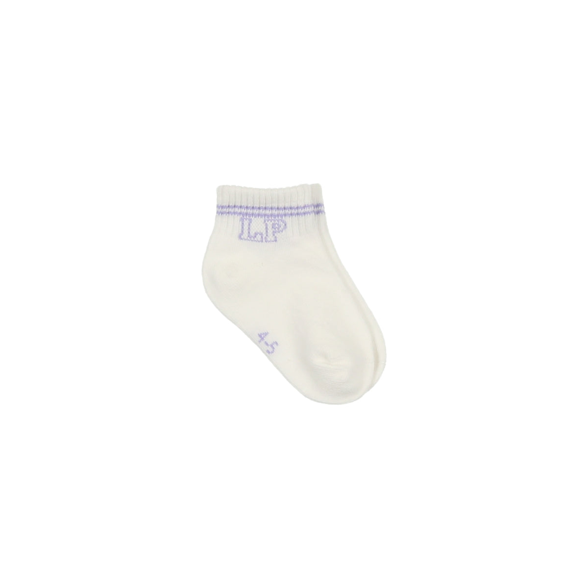 Little Parni White and Lavender Short Socks | Macaroni Kids