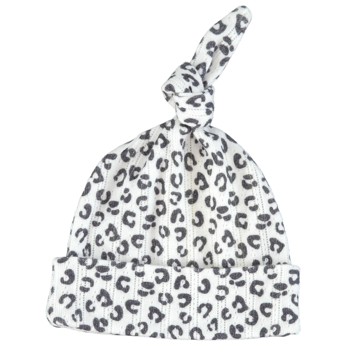 Piupiuchick Newborn Hat- Ecru Animal Print | Macaroni Kids